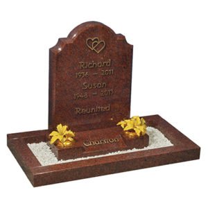 Ruby Red Granite Polished Small Kerb Memorial - Rowland Brothers Shop